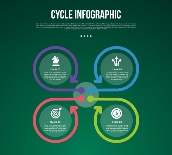 Cycle infographic with creative square outline Vector Image