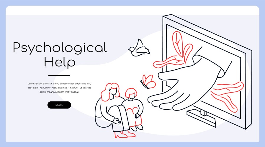 Professional psychological help - line Royalty Free Vector