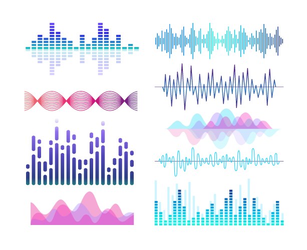 Color sound waves Royalty Free Vector Image - VectorStock