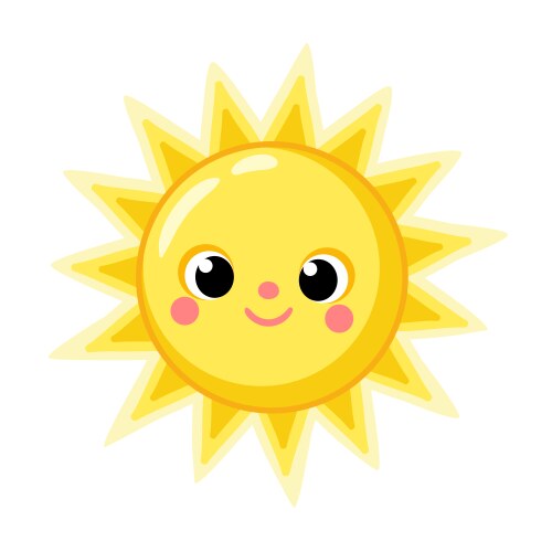 Cute sun cartoon Royalty Free Vector Image - VectorStock