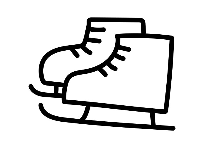 Roller skates side view doodle style isolated Vector Image