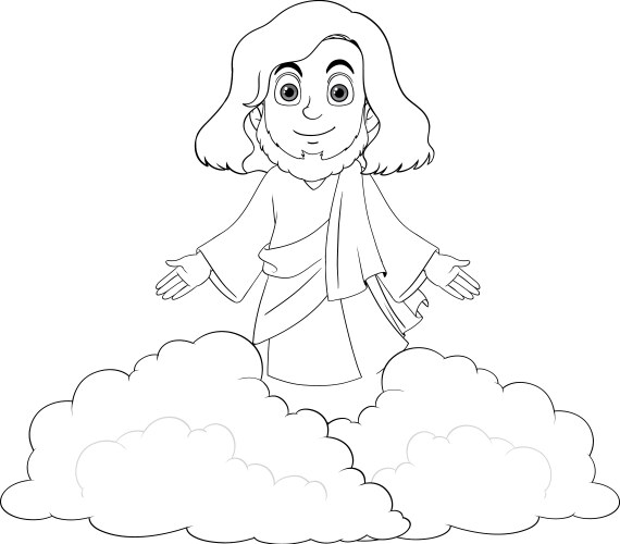 Jesus christ character in cartoon style Royalty Free Vector