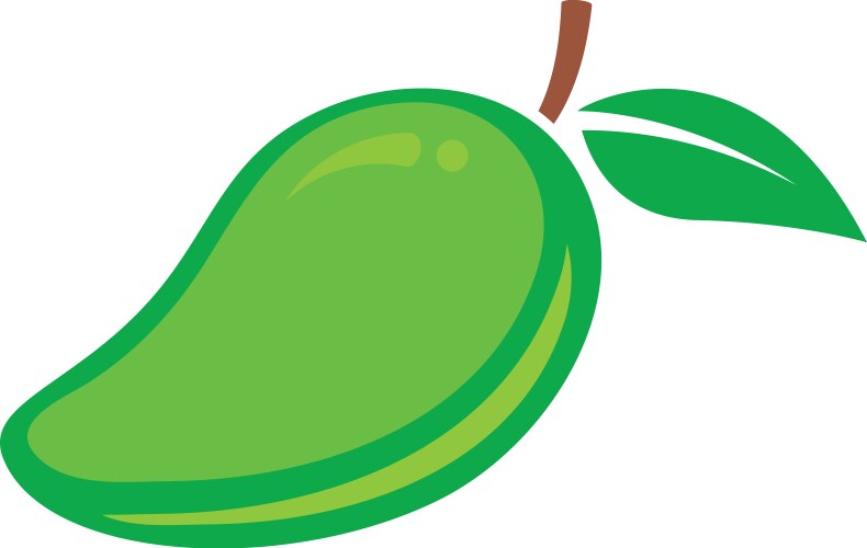 One yellow mango on white background Royalty Free Vector