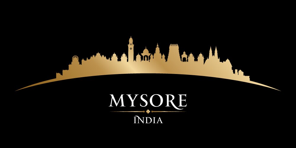 Mysore india city silhouette white background Vector Image