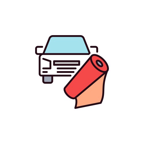 Car wrapping vinyl film with vehicle concept Vector Image