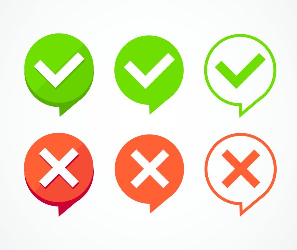 Check Marks - Tick & Cross – Royalty-Free Vector | VectorStock