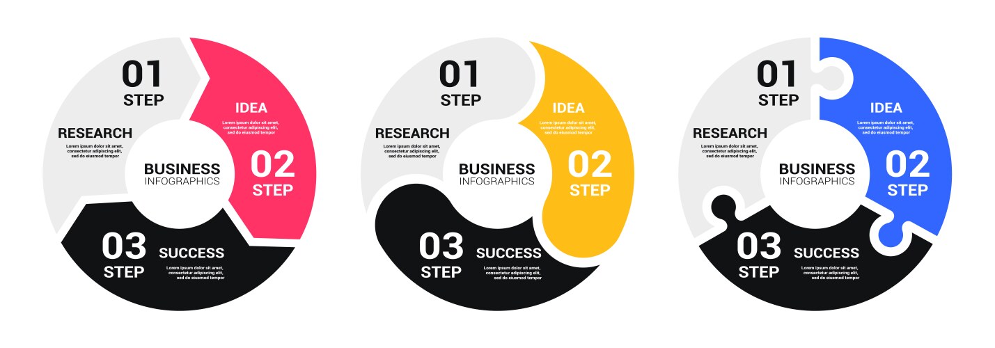 Modern round chart 3d infographic template Vector Image