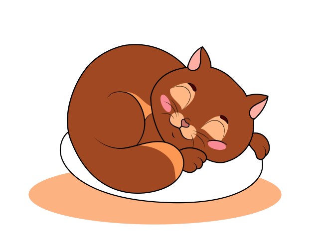 Cute cat sleeps on comfort armchair indoors black Vector Image
