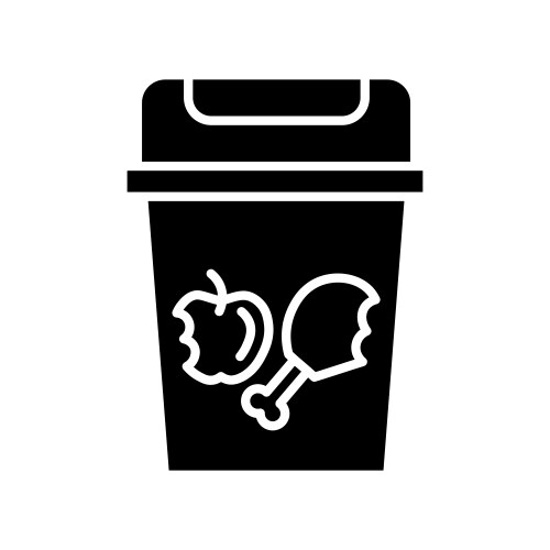 Food waste icon set trash symbol Royalty Free Vector Image