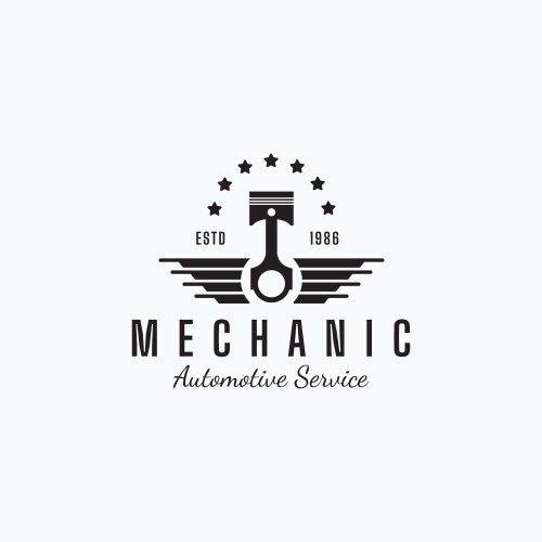 Vintage retro car repair garage line art logo Vector Image