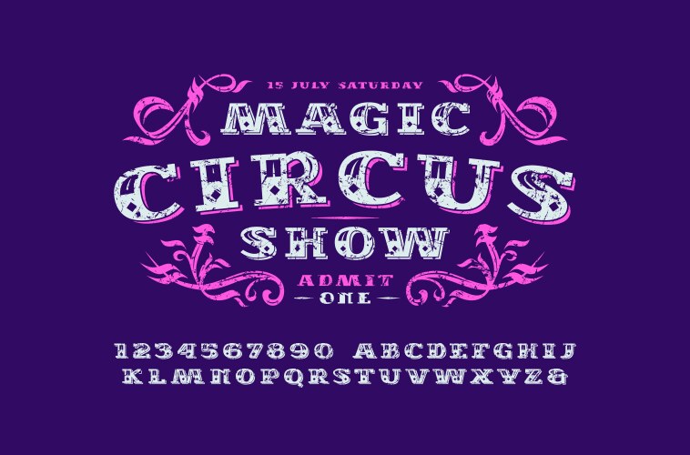 Ornate serif typeface Royalty Free Vector Image