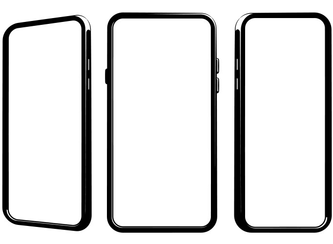 Template smartphone front view mockup set Vector Image