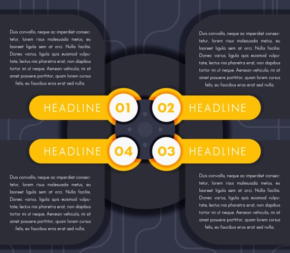 1234 step labels timeline infographics Royalty Free Vector