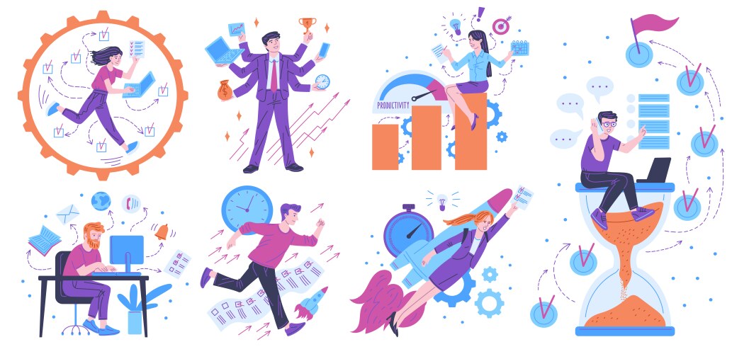 Career success and growth - cartoon business Vector Image
