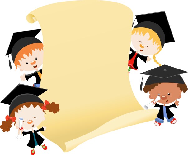 Cartoon graduation celebration Royalty Free Vector Image