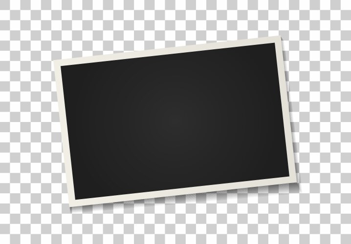 Retro realistic photo frame with paper clip wood Vector Image