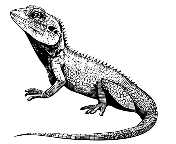 Lizard crawling sketch hand drawn in doodle style Vector Image