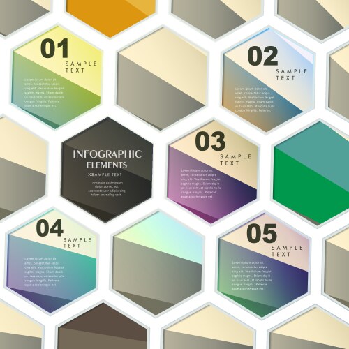 Abstract hexagon infographics Royalty Free Vector Image