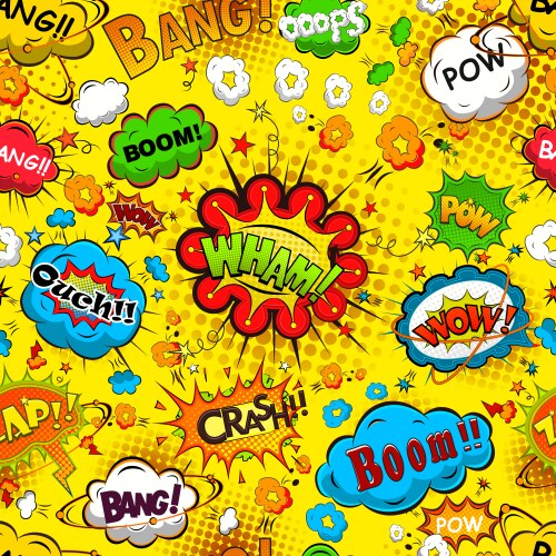 Comic book words pop art background seamless Vector Image