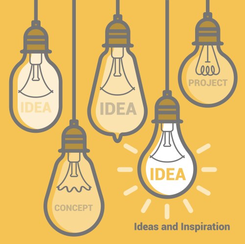 Idea bulb banner innovations thinking creative Vector Image