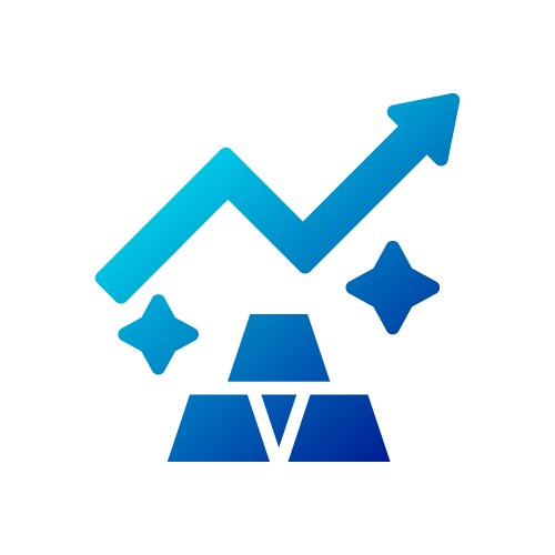 Gold icon solid gradient blue business symbol Vector Image