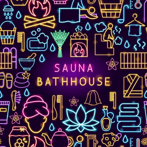 Spa showel neon sign Royalty Free Vector Image