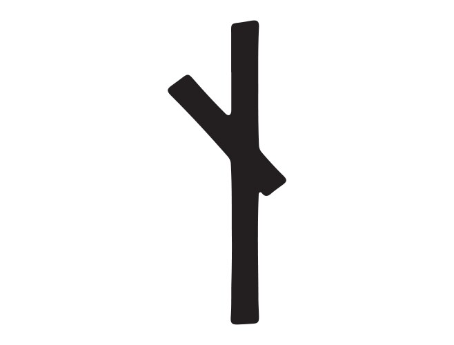 Algiz rune Royalty Free Vector Image - VectorStock
