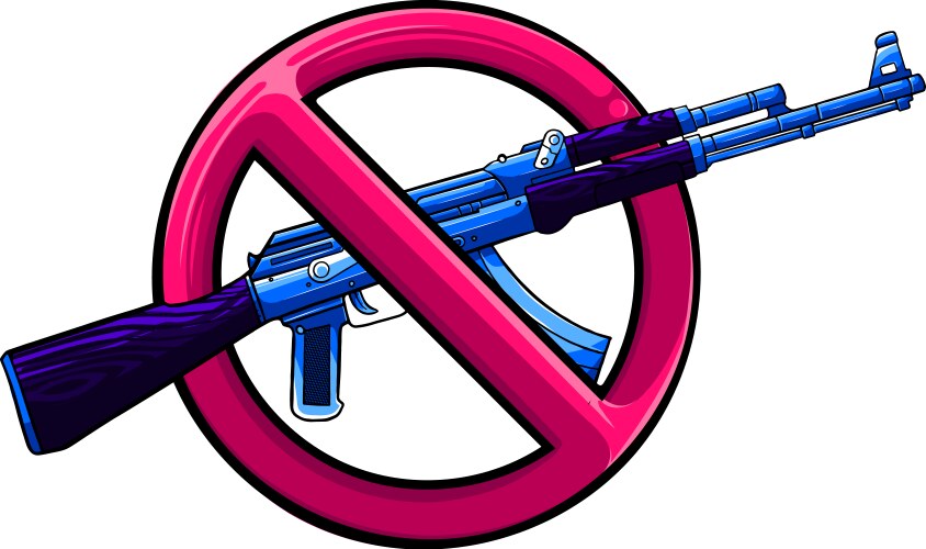 Ak 47 assault rifle art Royalty Free Vector Image