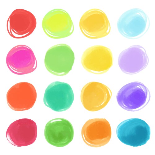 Watercolour circle textures Royalty Free Vector Image