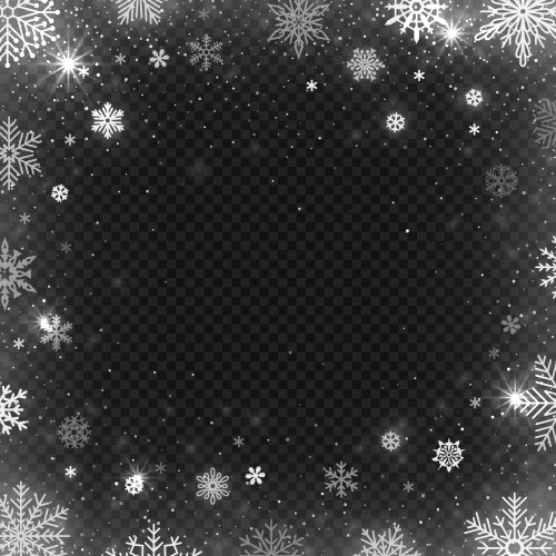 Realistic Snowfall Border Royalty Free Vector Image