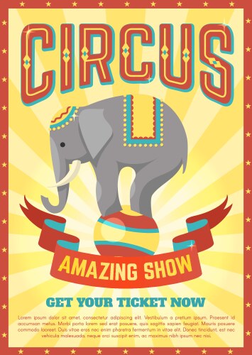 Circus advertising poster Royalty Free Vector Image