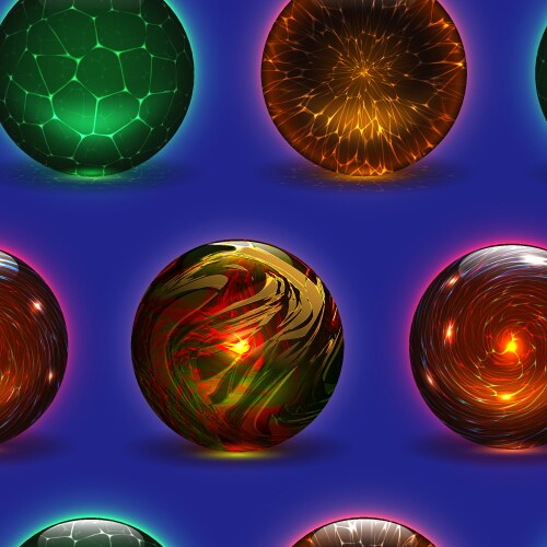 Magical crystal orbs glowing magic balls Vector Image