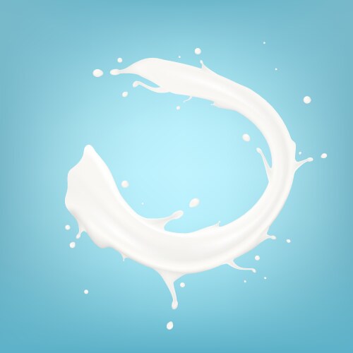 Realistic round milk splash isolated on white Vector Image