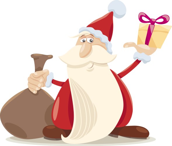 Red russian santa claus do greeting waving hand Vector Image