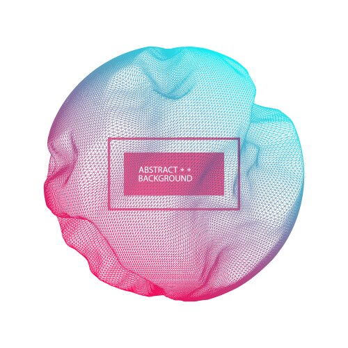 Abstract sphere background with waves 3d surface Vector Image