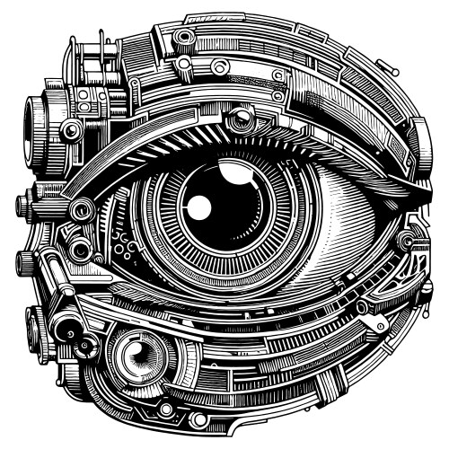 Artificial mechanical eye prosthetics in medicine Vector Image