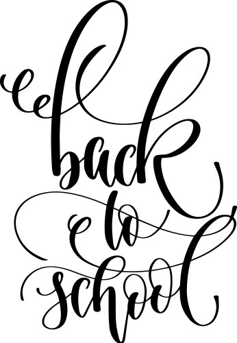 Back to school black and white hand lettering Vector Image