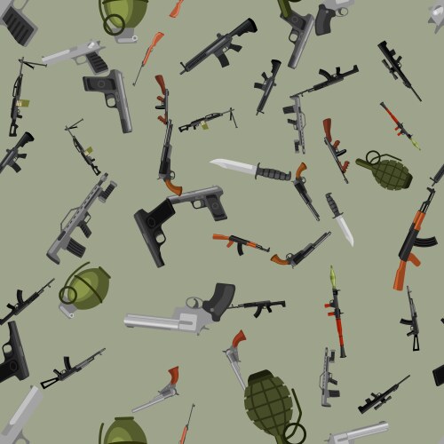 Vintage military weapons seamless pattern Vector Image