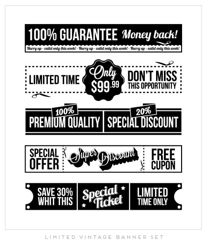 Vintage Typographic Banner Set Royalty Free Vector Image