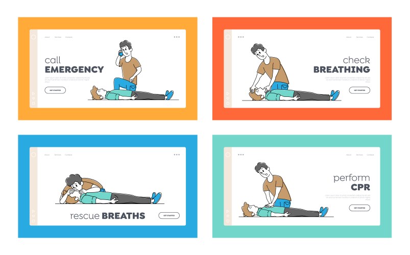 Cardiopulmonary resuscitation cpr reanimation Vector Image