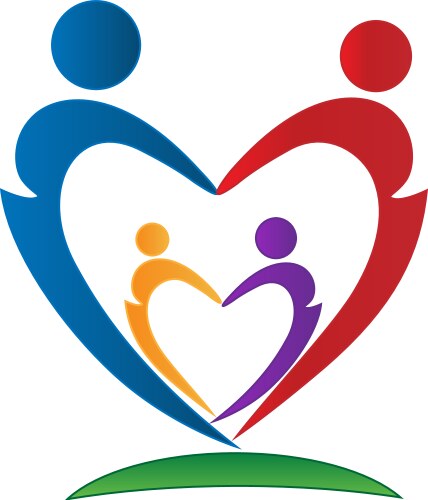 Teamwork group people working together logo Vector Image