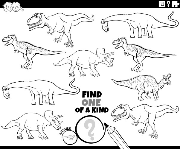 Find differences game with dinosaurs Royalty Free Vector