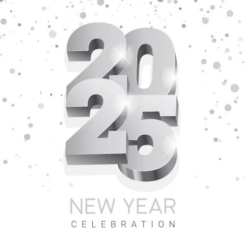 Gold 3d numbers 2025 on shiny confetti background Vector Image