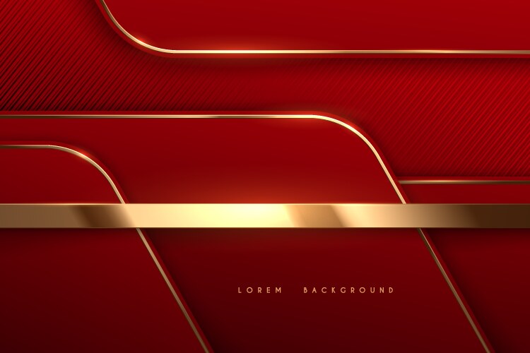 Abstract red and gold waved shapes background Vector Image
