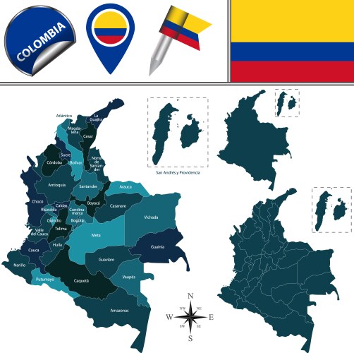 Colombia Map (18397379) – Royalty-Free Vector | VectorStock