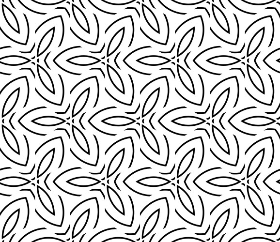 Black curved lines seamless pattern Royalty Free Vector