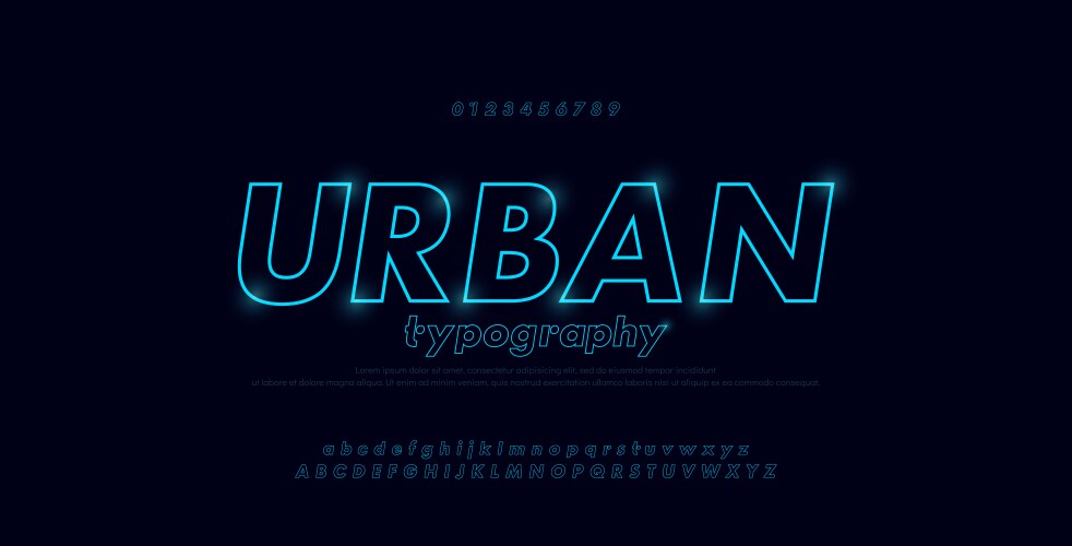 Alphabet fonts abstract line art modern Royalty Free Vector