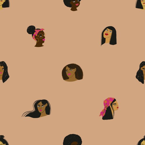 Seamless pattern of african women Royalty Free Vector Image
