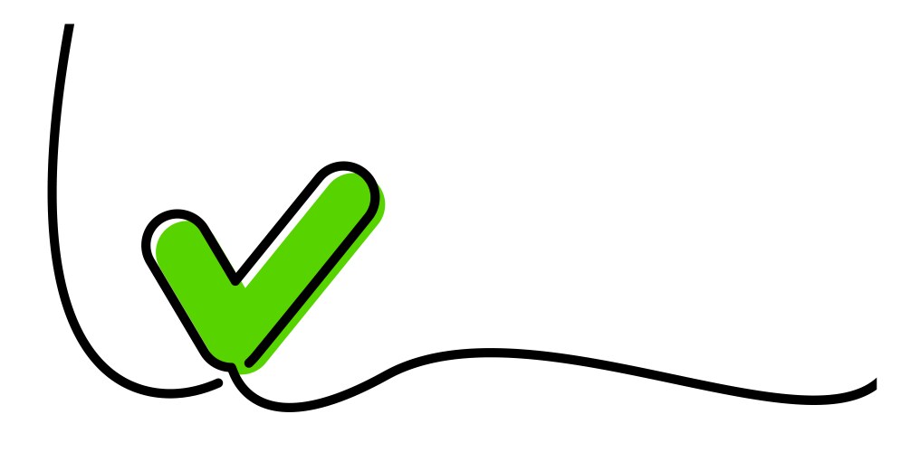 Check green icon in crack Royalty Free Vector Image