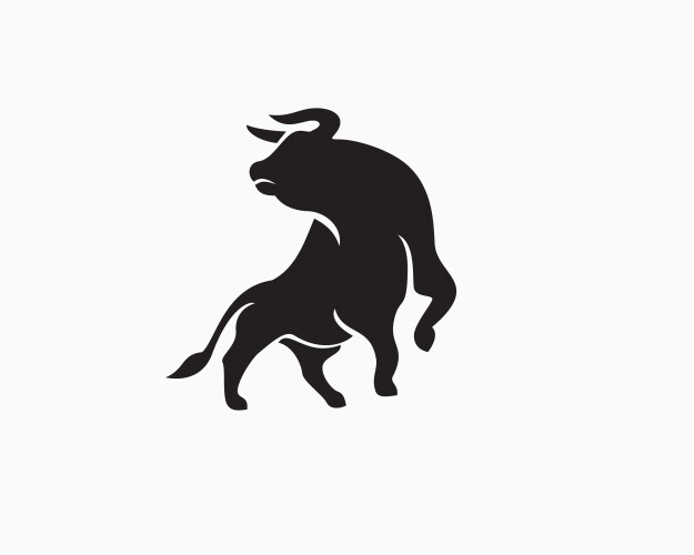 Modern angry bull logo Royalty Free Vector Image